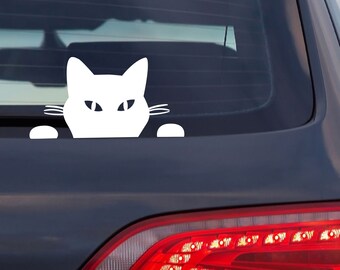 Peeking Cat Decal | Etsy
