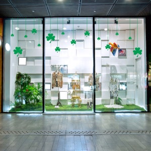 Hanging Shamrock Decals | St. Patrick's Day Window Decals - Etsy