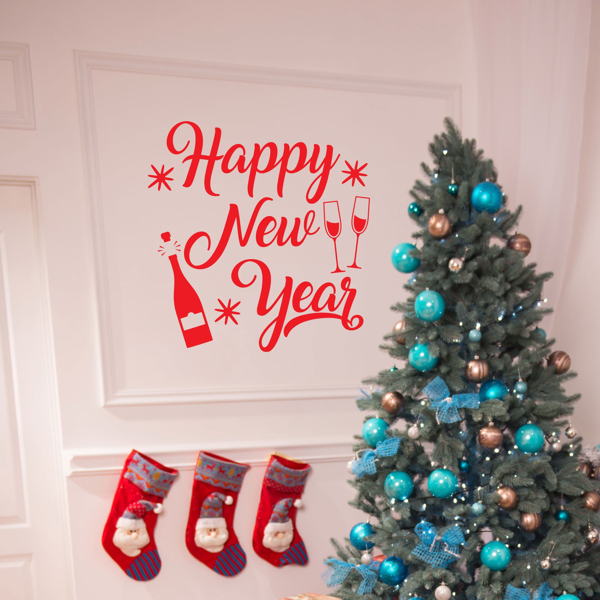 Happy New Year Vinyl Decal: Holiday Window Decoration - Etsy