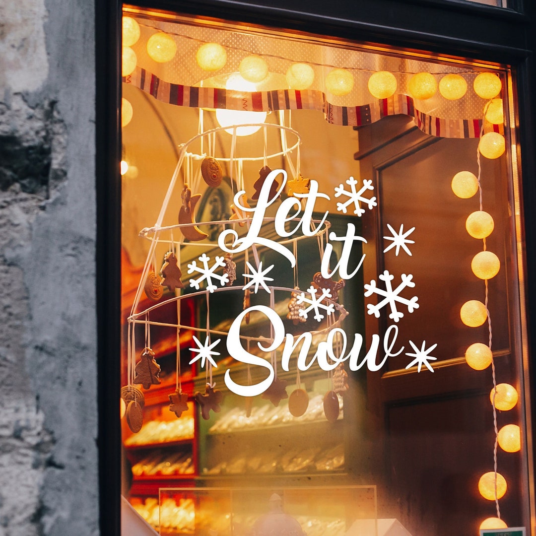 Let It Snow Decal | Christmas Window Decoration| Vinyl Christmas Decal ...