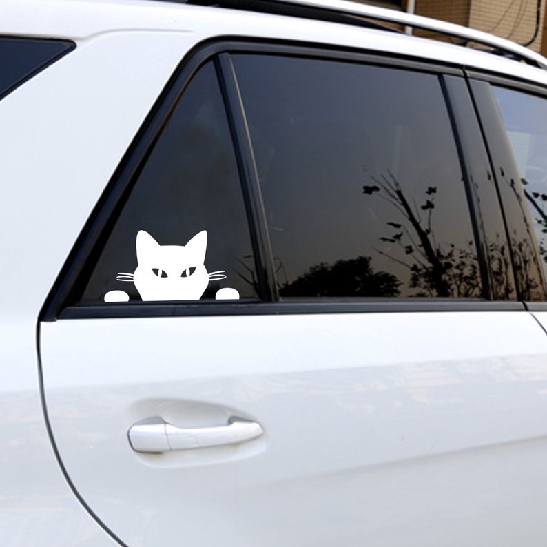 Peeking Cat Vinyl Decal Peek a Boo Sticker Car Decal - Etsy