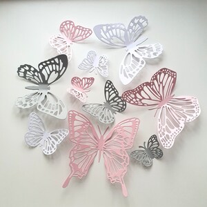 Pink Wall Decor, Butterfly Wall Stickers, Pink Room Decor, Pink Wall ...
