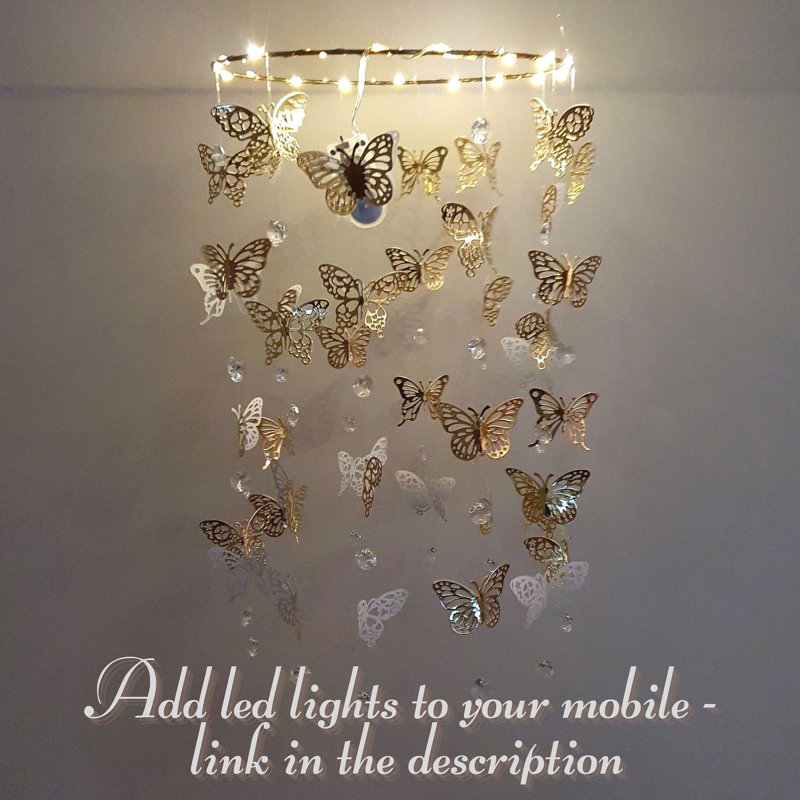 Gold Baby Mobile Gold Butterfly Mobile Gold Crib Mobile | Etsy