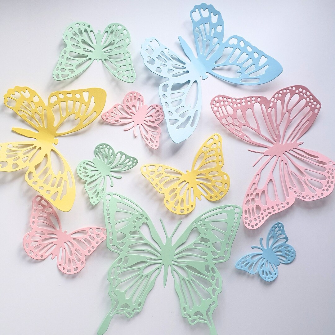 Pastel Butterfly Wall Decor, Butterfly Decor, Butterfly Wall Stickers ...