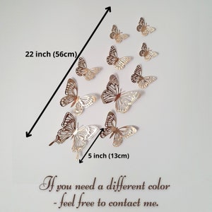 Gold Butterfly Wall Stickers, 3D Butterfly Wall Decor, Butterfly Decals ...
