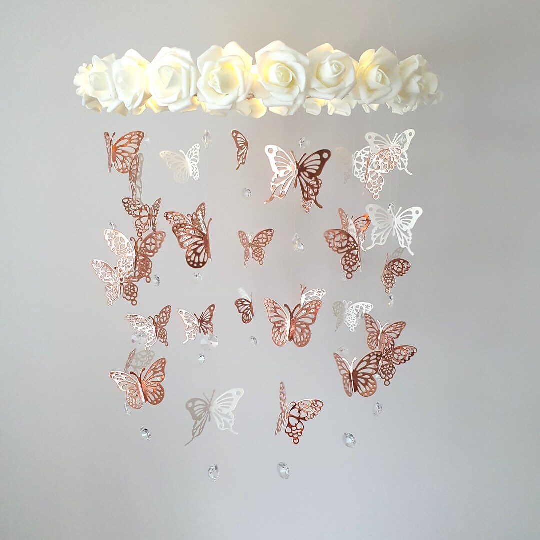 Butterfly Mobile, Butterfly Chandelier, Crib Mobile, Light up Mobile ...