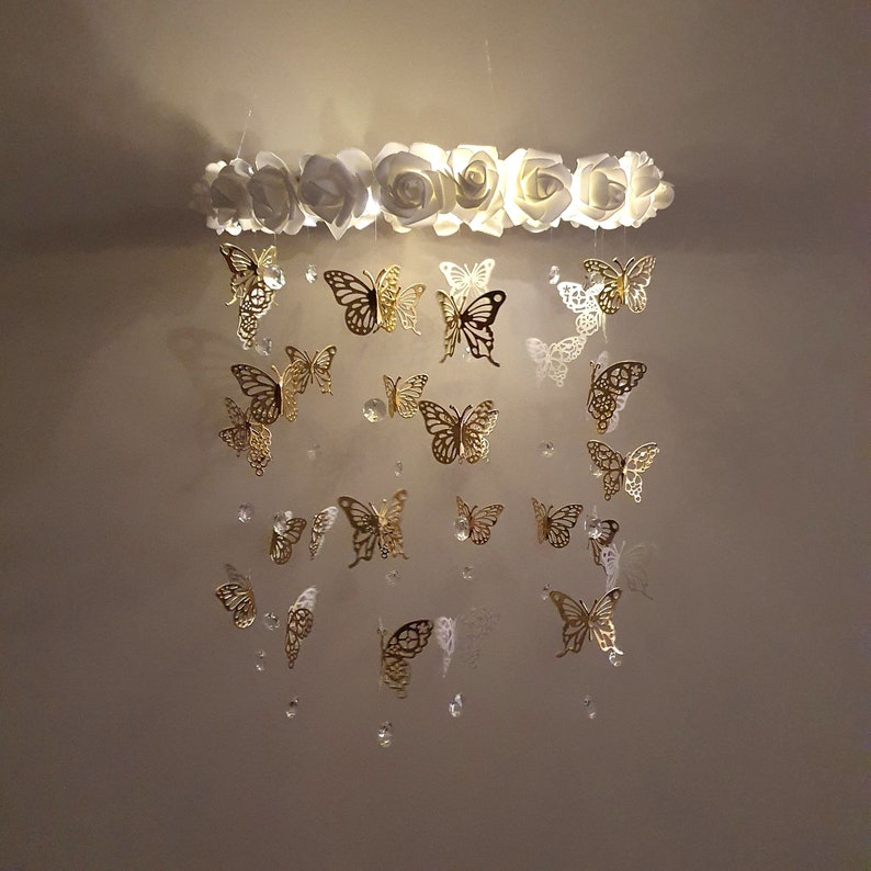 Butterfly Mobile, Butterfly Chandelier, Crib Mobile, Light up Mobile ...
