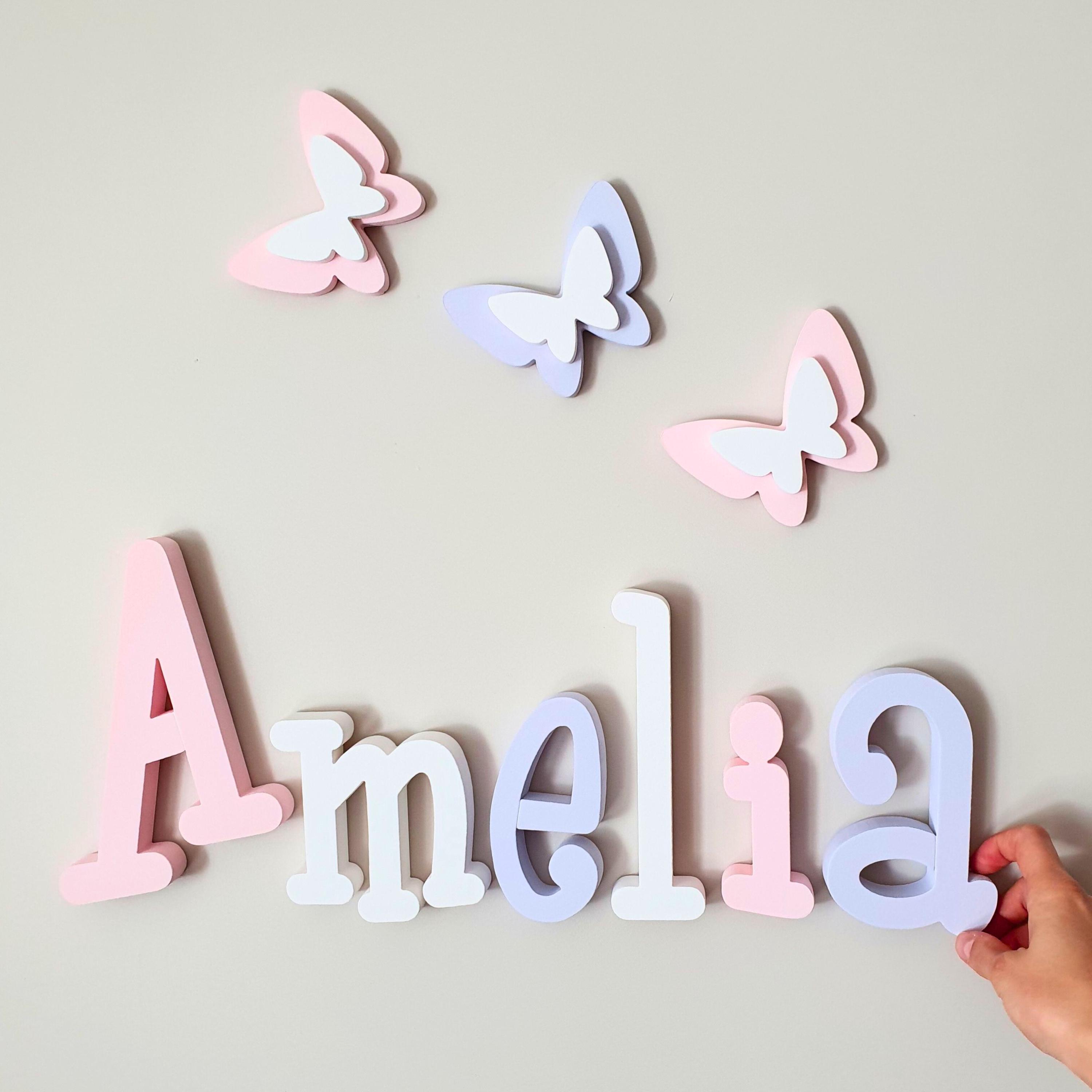 Butterfly Name Sign for Wall, Butterfly Nursery Decor, Lightweight Name ...