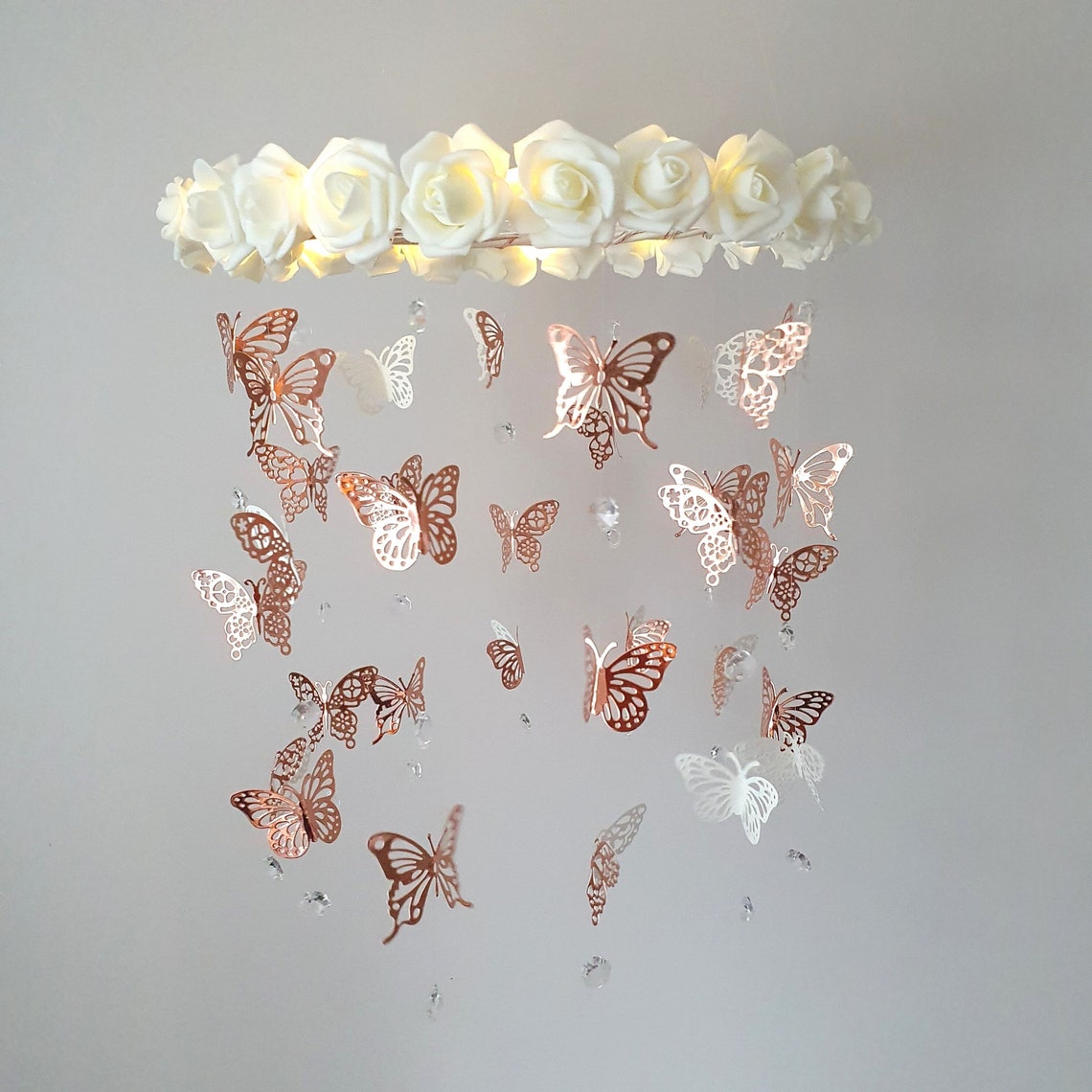 Butterfly Mobile, Butterfly Chandelier, Crib Mobile, Light up Mobile ...