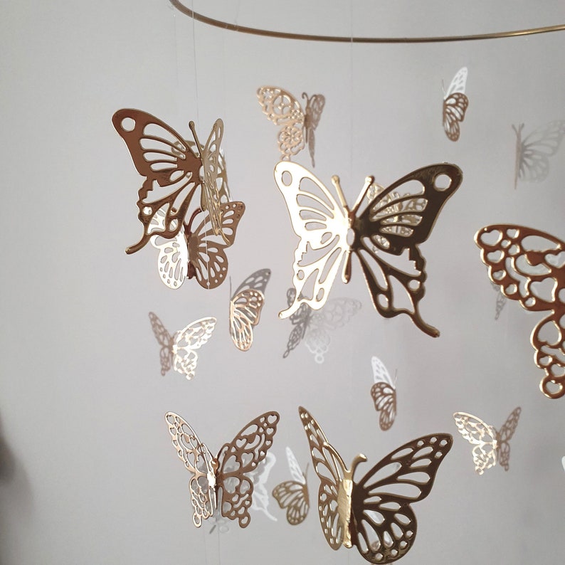 Gold Baby Mobile Gold Butterfly Mobile Gold Crib Mobile - Etsy