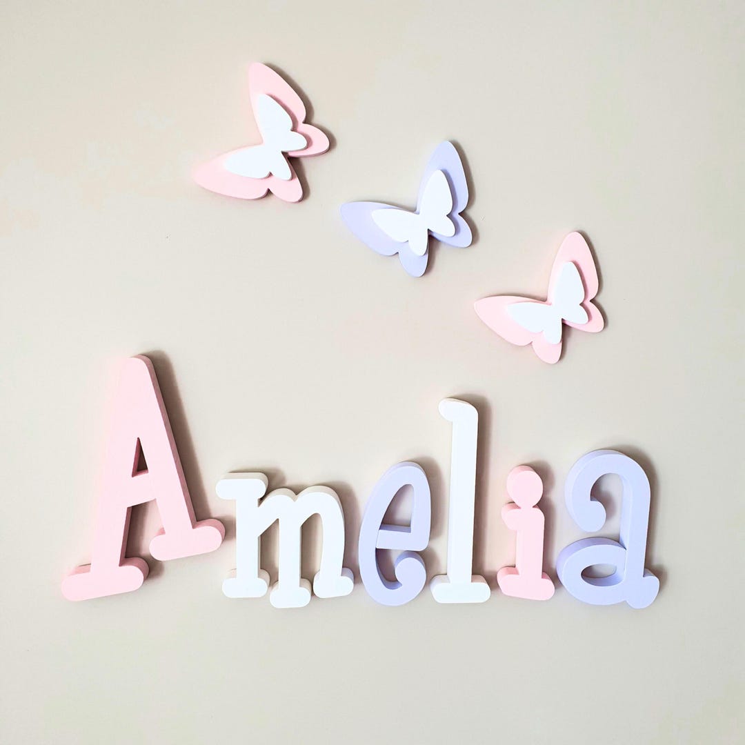 Butterfly Name Sign for Wall, Butterfly Nursery Decor, Lightweight Name ...