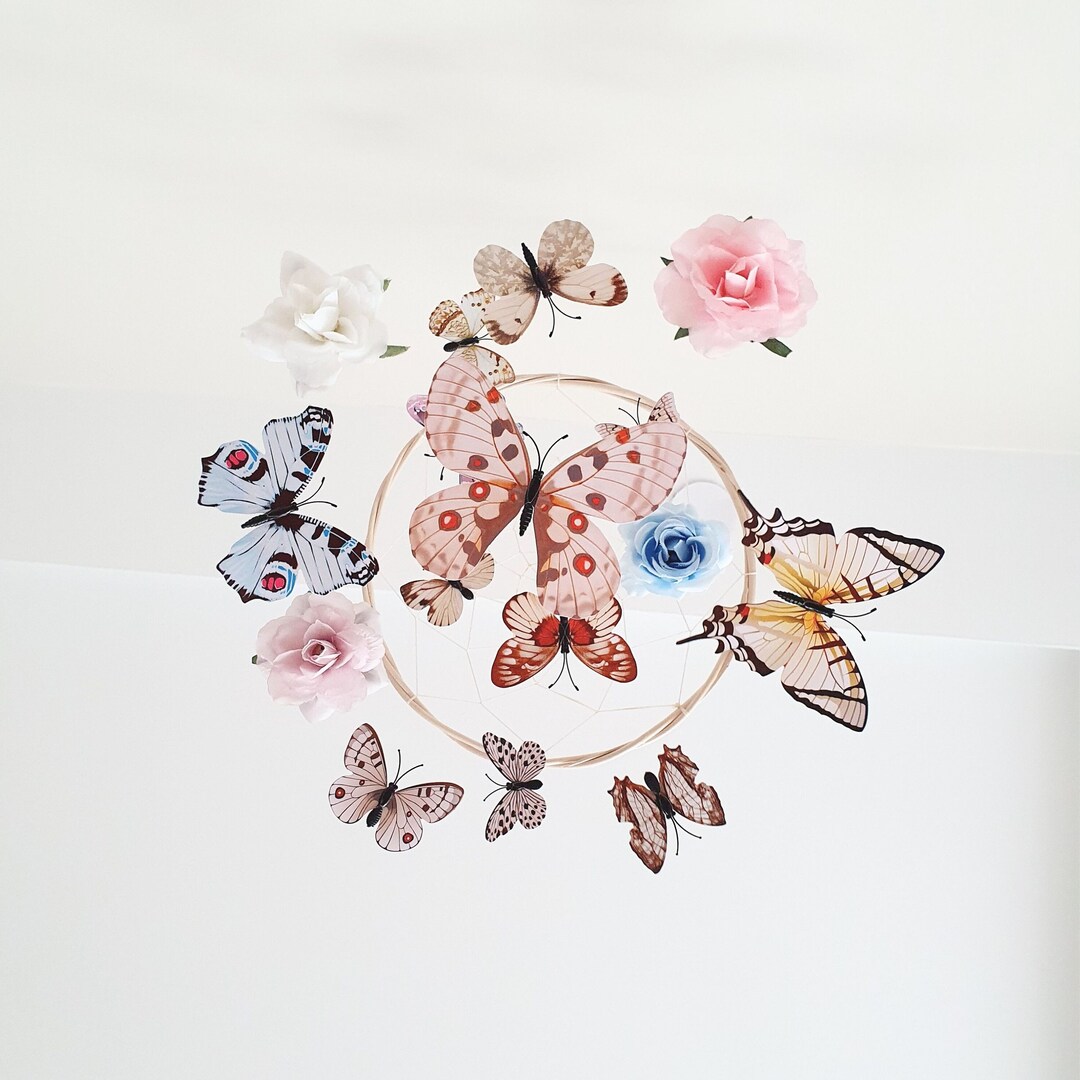 White Butterfly Mobile, Butterfly Baby Mobile, Butterfly Mobile Nursery ...