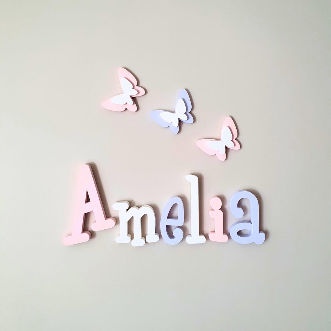 Butterfly Name Sign for Wall, Butterfly Nursery Decor, Lightweight Name ...