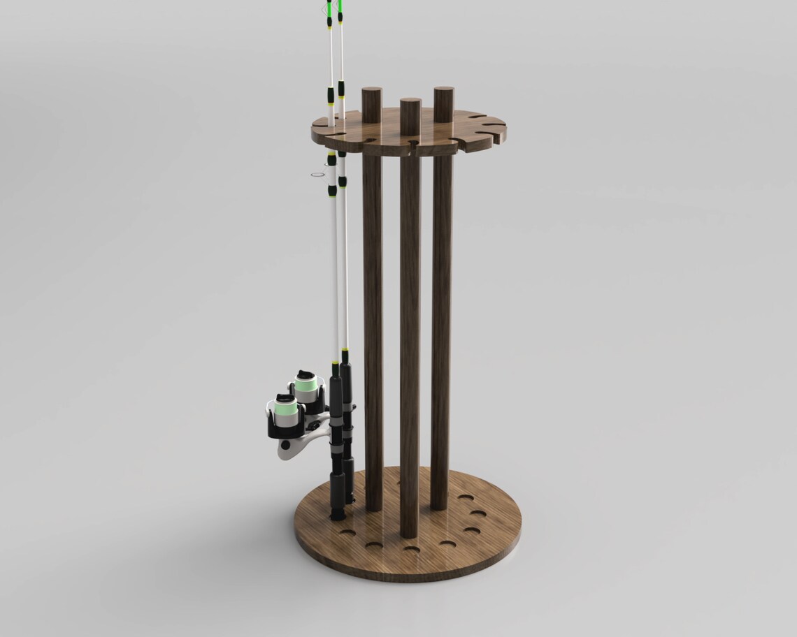 Fishing Rod Rack 2D and 3D CAD Files Stl Step F3d Skp Iges Dxf Instant ...