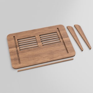 Modern Wood Laptop Stand 3D CNC Files F3d Stl Step Skp Iges Dxf Svg 1:1 ...