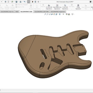 Fender 60s Stratocaster Guitar Body 3D STL STEP SKP F3D Digital Files 1 ...