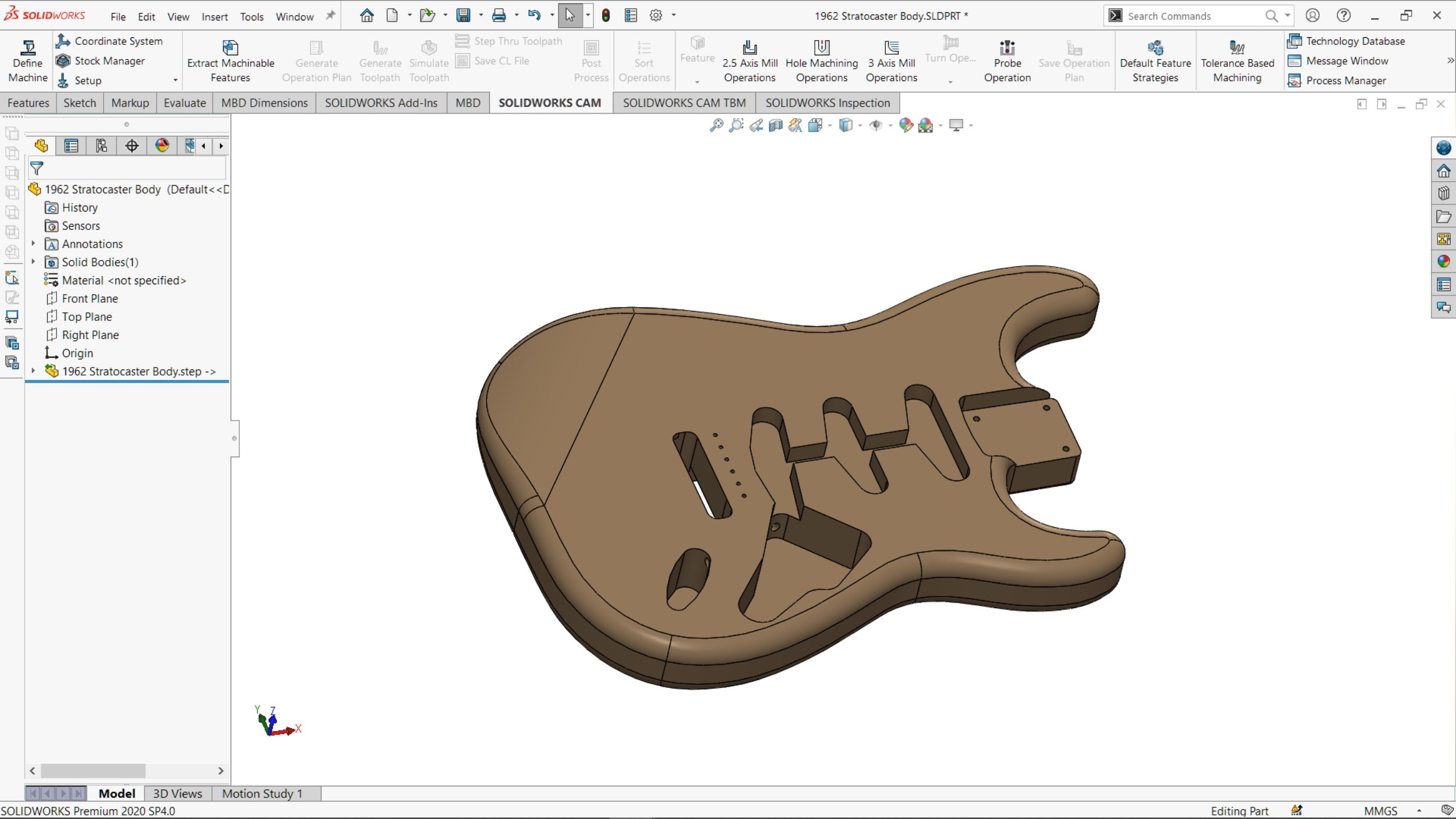 Fender 60s Stratocaster Guitar Body 3D STL STEP SKP F3D - Etsy Australia