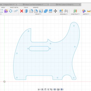 Fender Telecaster Pickguard 2D CAD Files Dxf Dwg Svg 1:1 Scale Instant ...