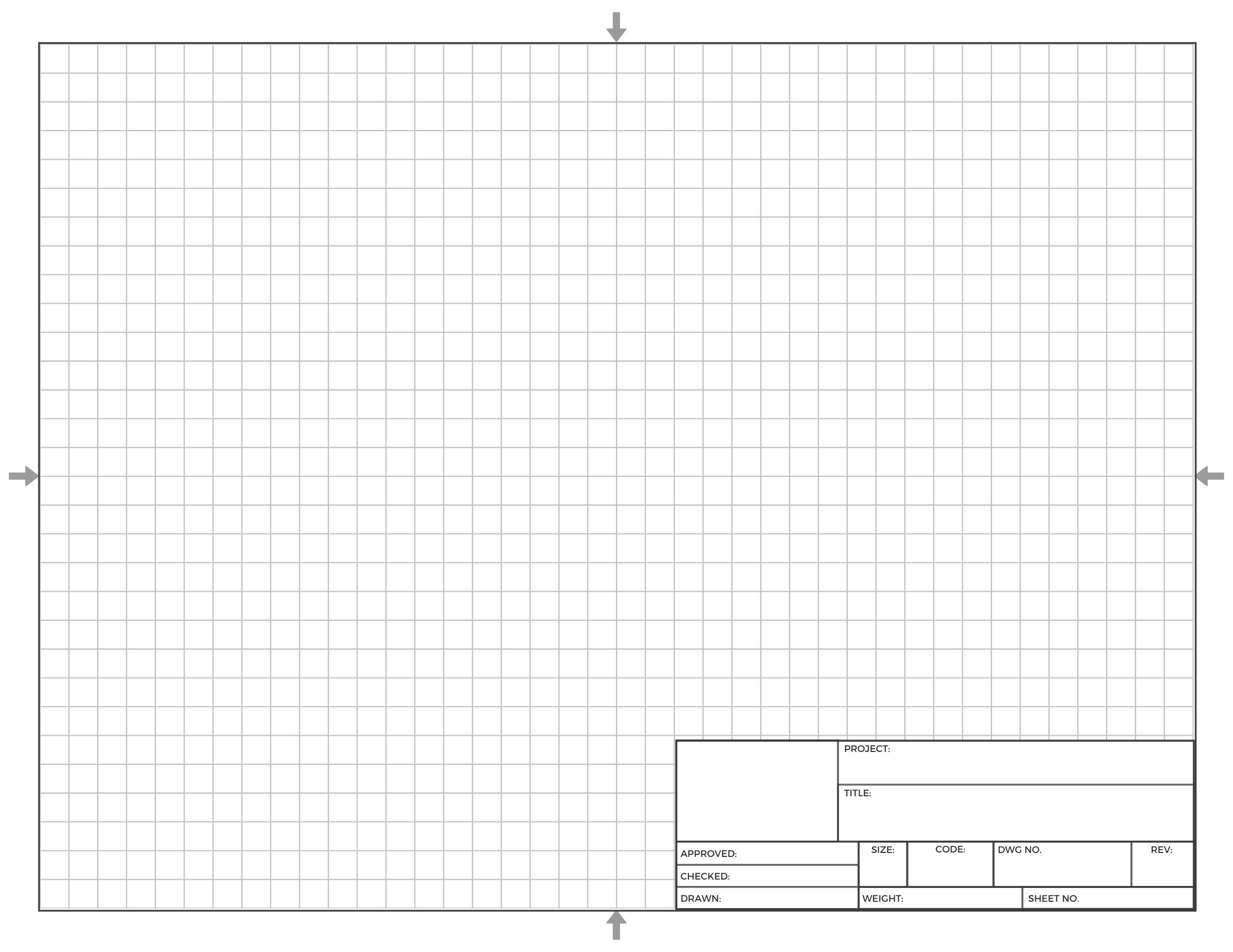 Drafting Template With Sketch Grid PDF File Instant Download Printable ...