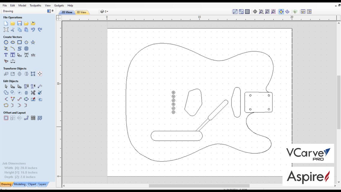 Fender Telecaster Guitar Body 2D CAD Files Dxf Dwg Svg Crv Crv3d ...