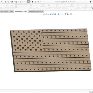 American Flag CNC Router Bit Tray Organizer 3D Files Stl Step Skp F3d ...