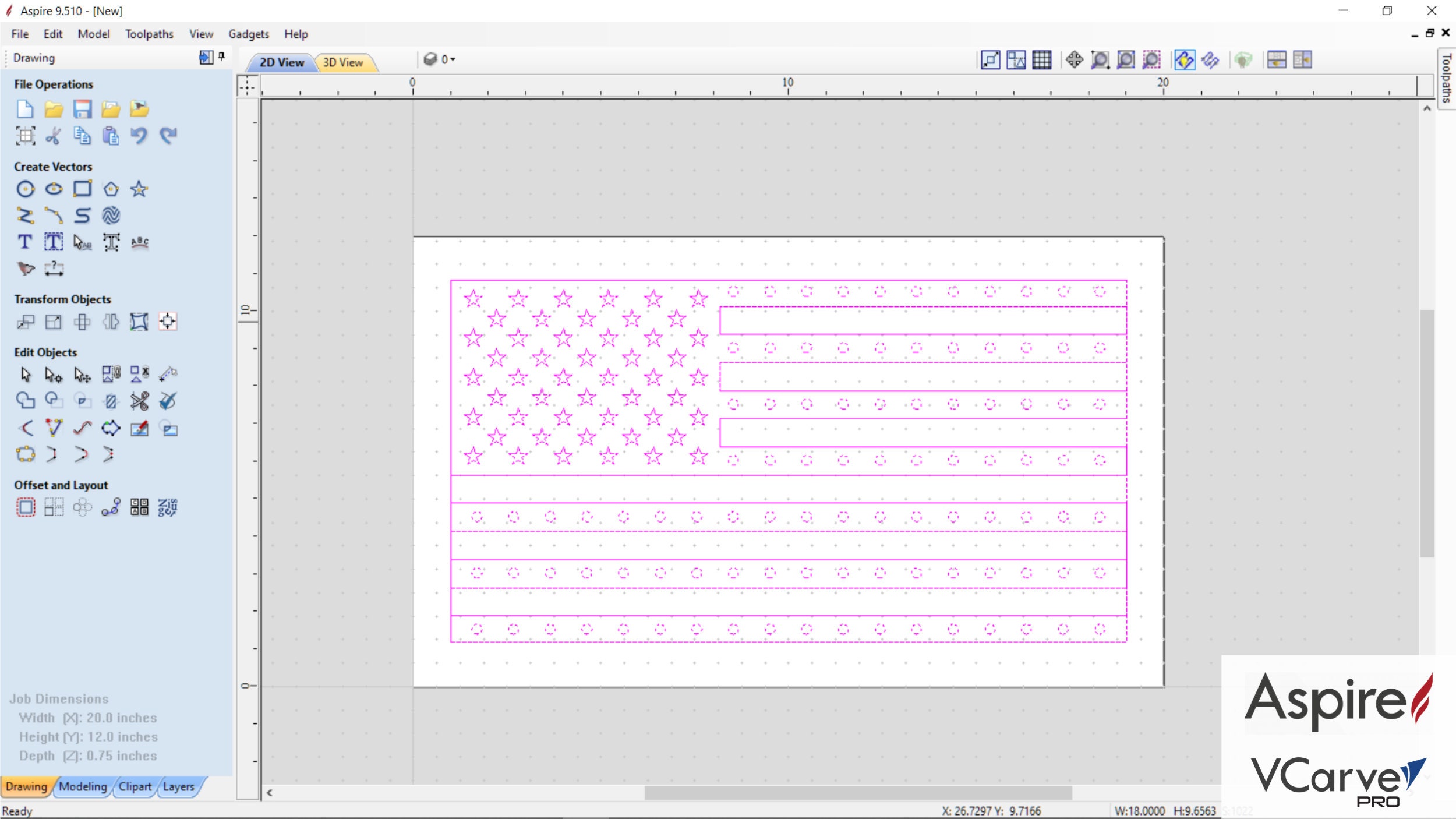 American Flag CNC Router Bit Tray Organizer 3D Files Stl Step Skp F3d ...