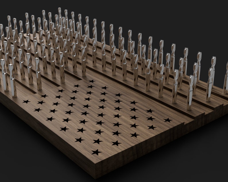 American Flag CNC Router Bit Tray Organizer 3D Files Stl Step Skp F3d ...