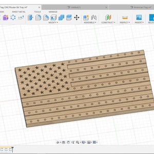 American Flag CNC Router Bit Tray Organizer 3D Files Stl Step Skp F3d ...