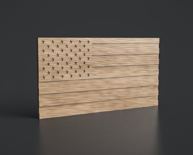 American Flag 3D Files Stl Step Skp F3d 3mf Crv3d Instant Download Cnc ...