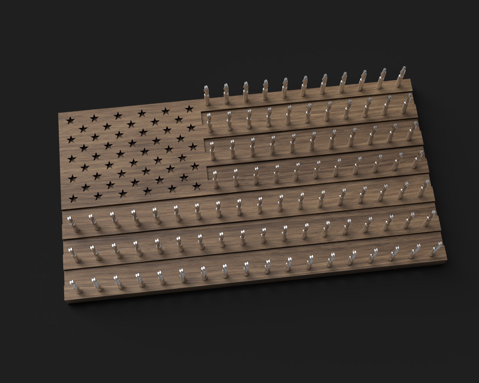 American Flag CNC Router Bit Tray Organizer 3D Files Stl Step Skp F3d ...