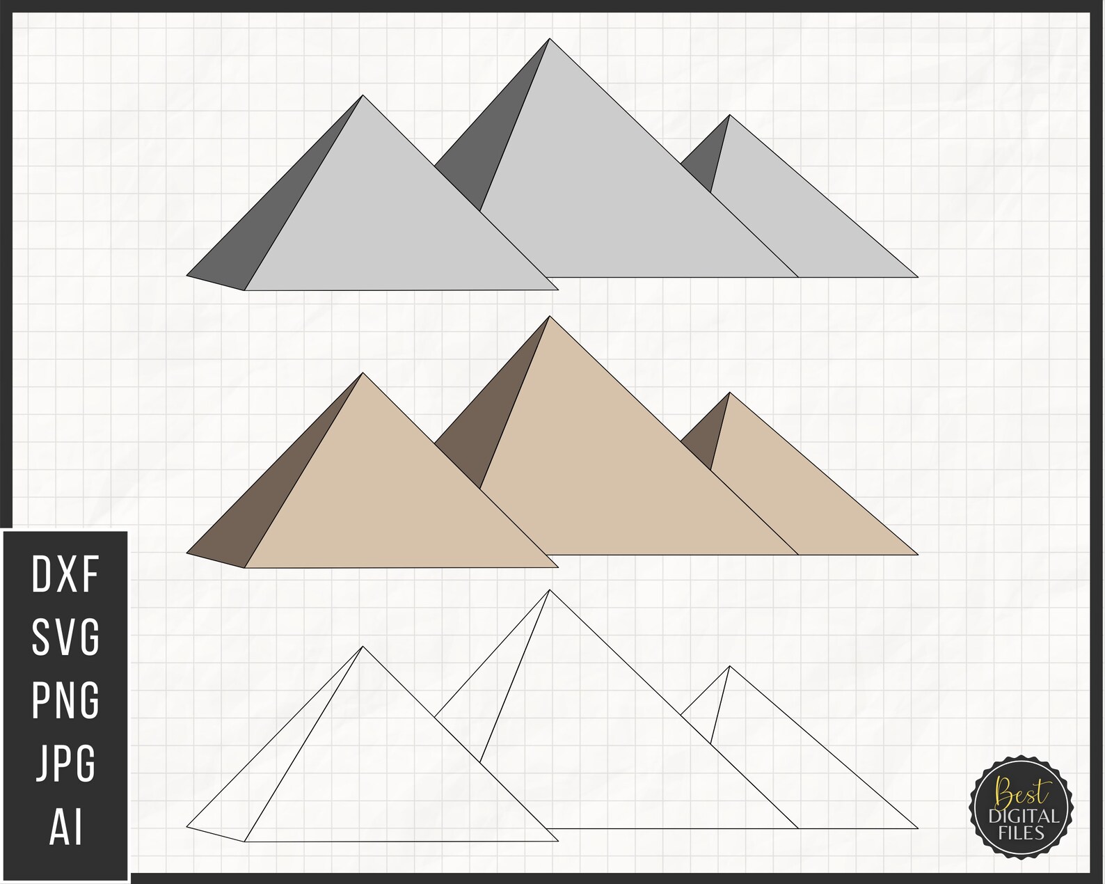 Great Pyramid SVG PNG DXF Jpeg Ai Files Instant Download - Etsy UK