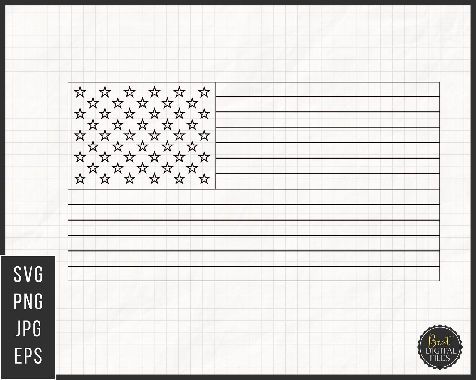 American Flag 2D CAD Files Svg Dxf Eps Png Instant Download CNC ...