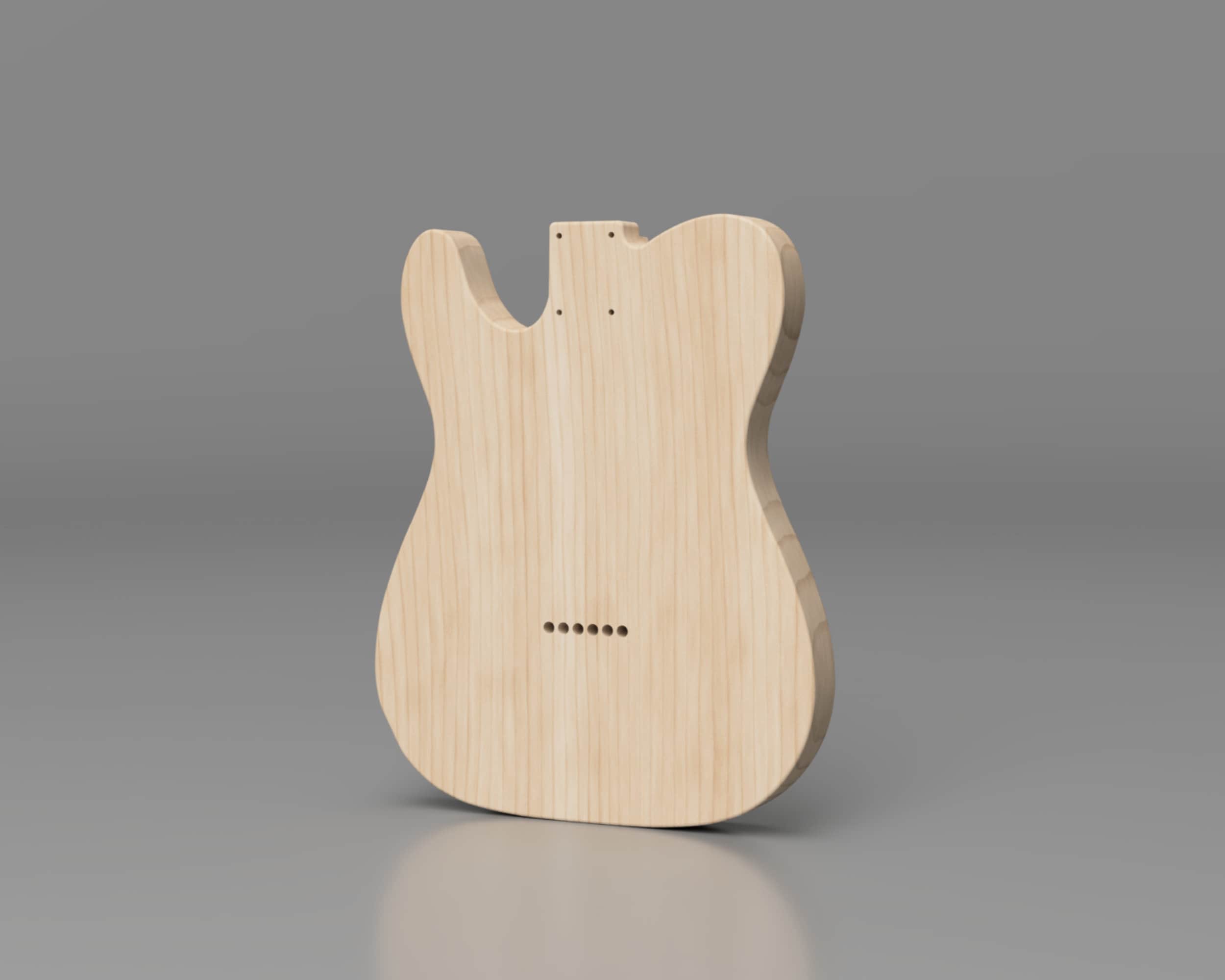 Fender Telecaster Body 3D CAD Files Stl Step Skp F3d Iges 1:1 Scale CNC ...