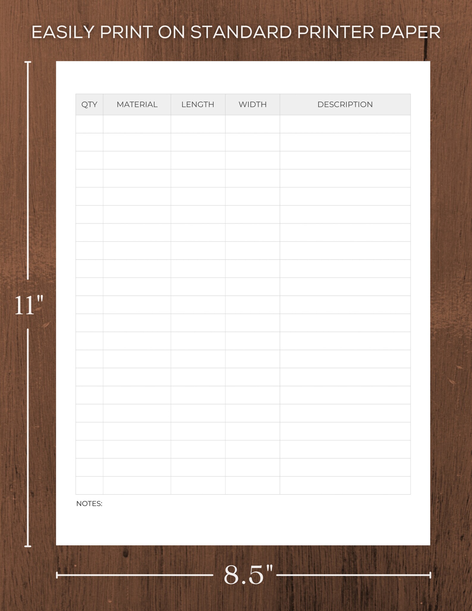 Simple Lumber Cutlist Template for Woodworkers PDF XLSX CSV Files ...