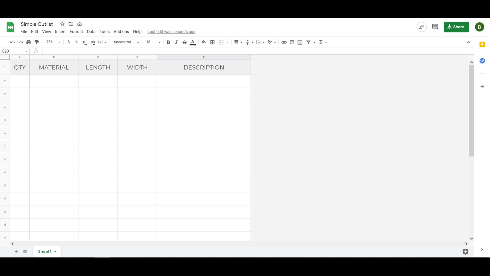 Simple Lumber Cutlist Template for Woodworkers PDF XLSX CSV Files ...
