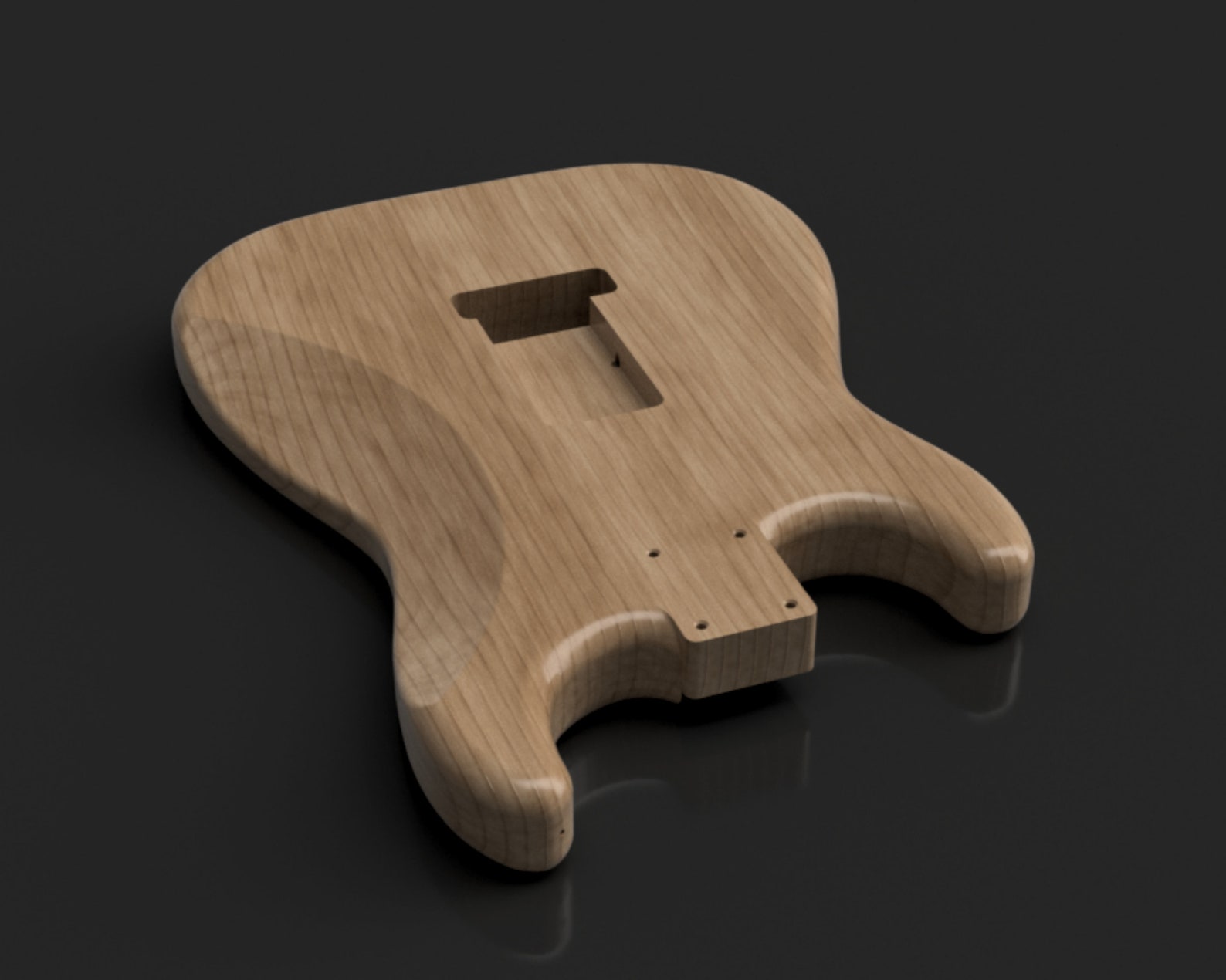 Fender Stratocaster Body 3D CAD Files Stl Step Skp F3d 3mf | Etsy