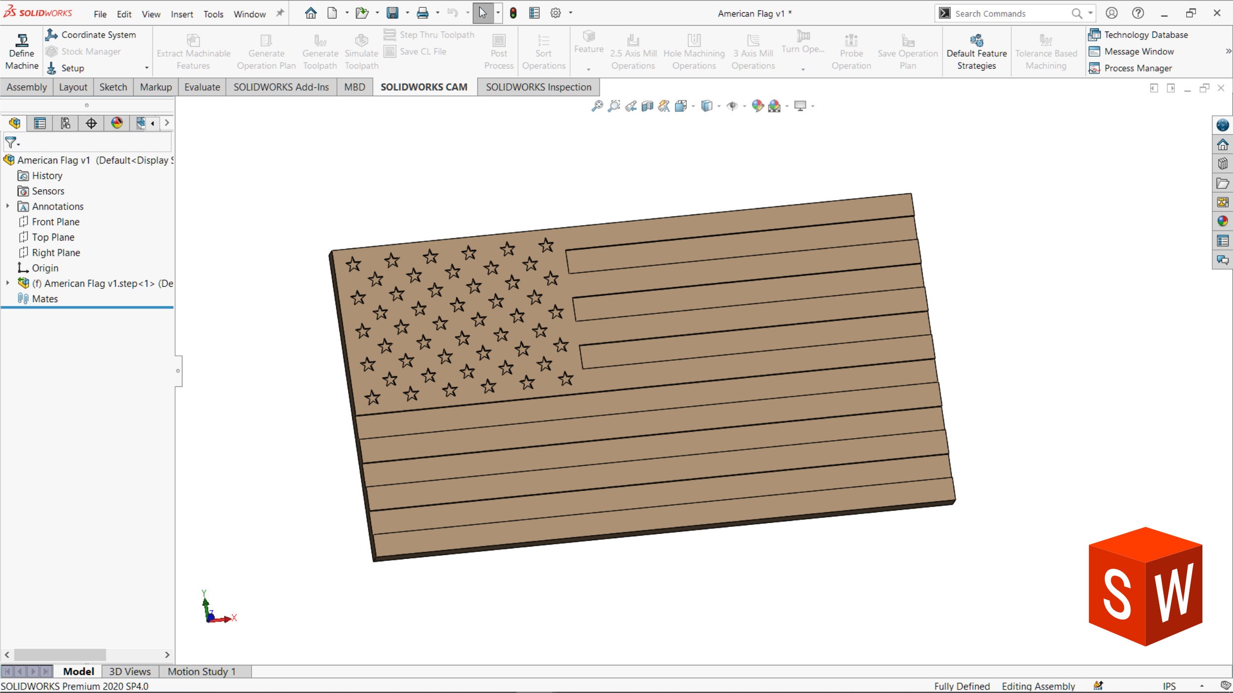 American Flag Archivos 3D / stl step skp f3d 3mf crv3d / Instant ...