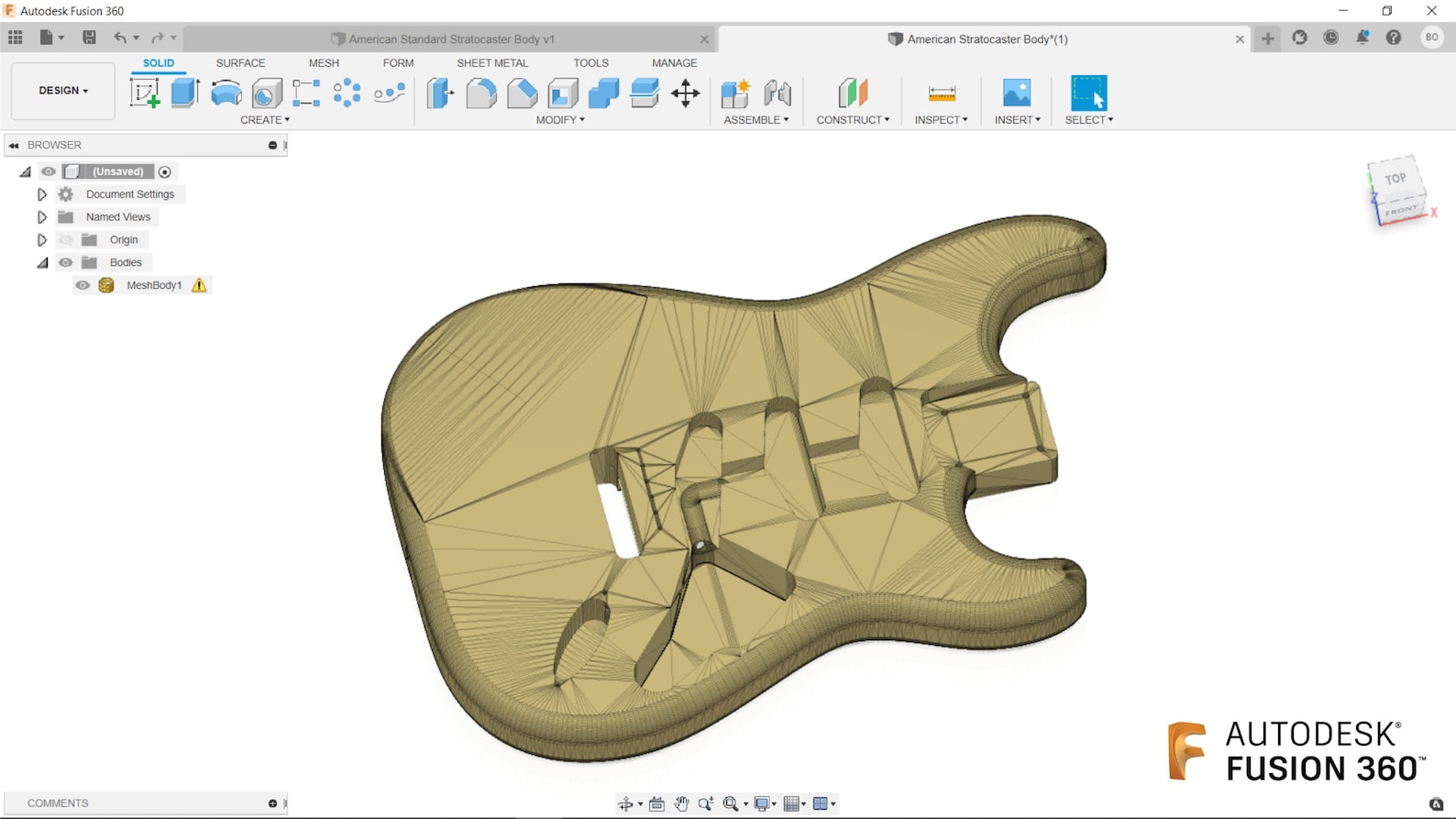 Fender Stratocaster Body 3D CAD Files Stl Step Skp F3d 3mf | Etsy