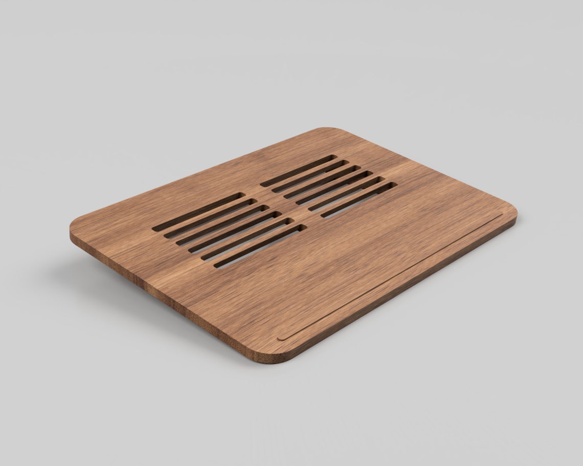 Modern Wood Laptop Stand 3D CNC Files F3d Stl Step Skp Iges Dxf Svg 1:1 ...