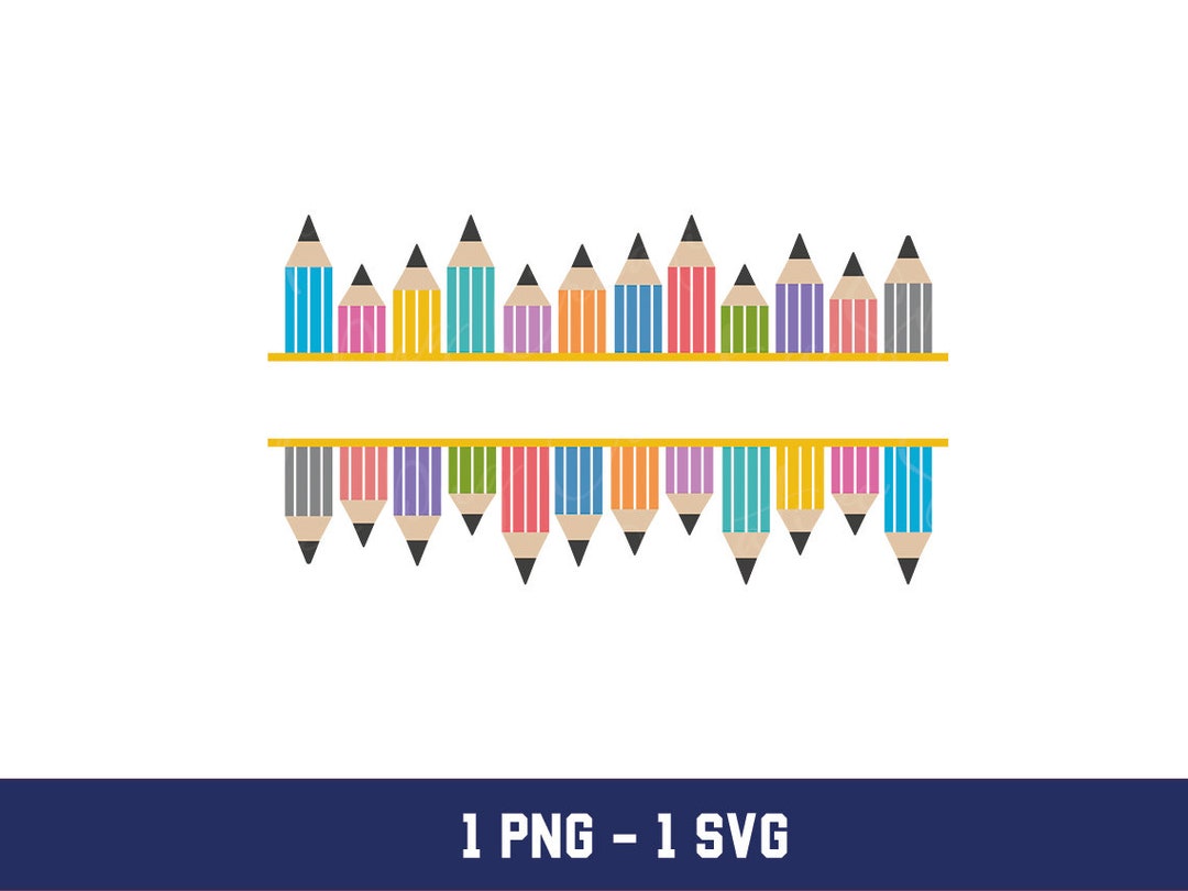 Pencil Split Png, Pencil Split Svg, Pencil Split Monogram - Etsy