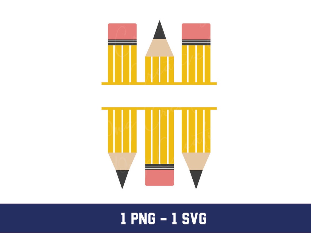 Pencil Split Png, Pencil Split Svg, Pencil Split Monogram - Etsy