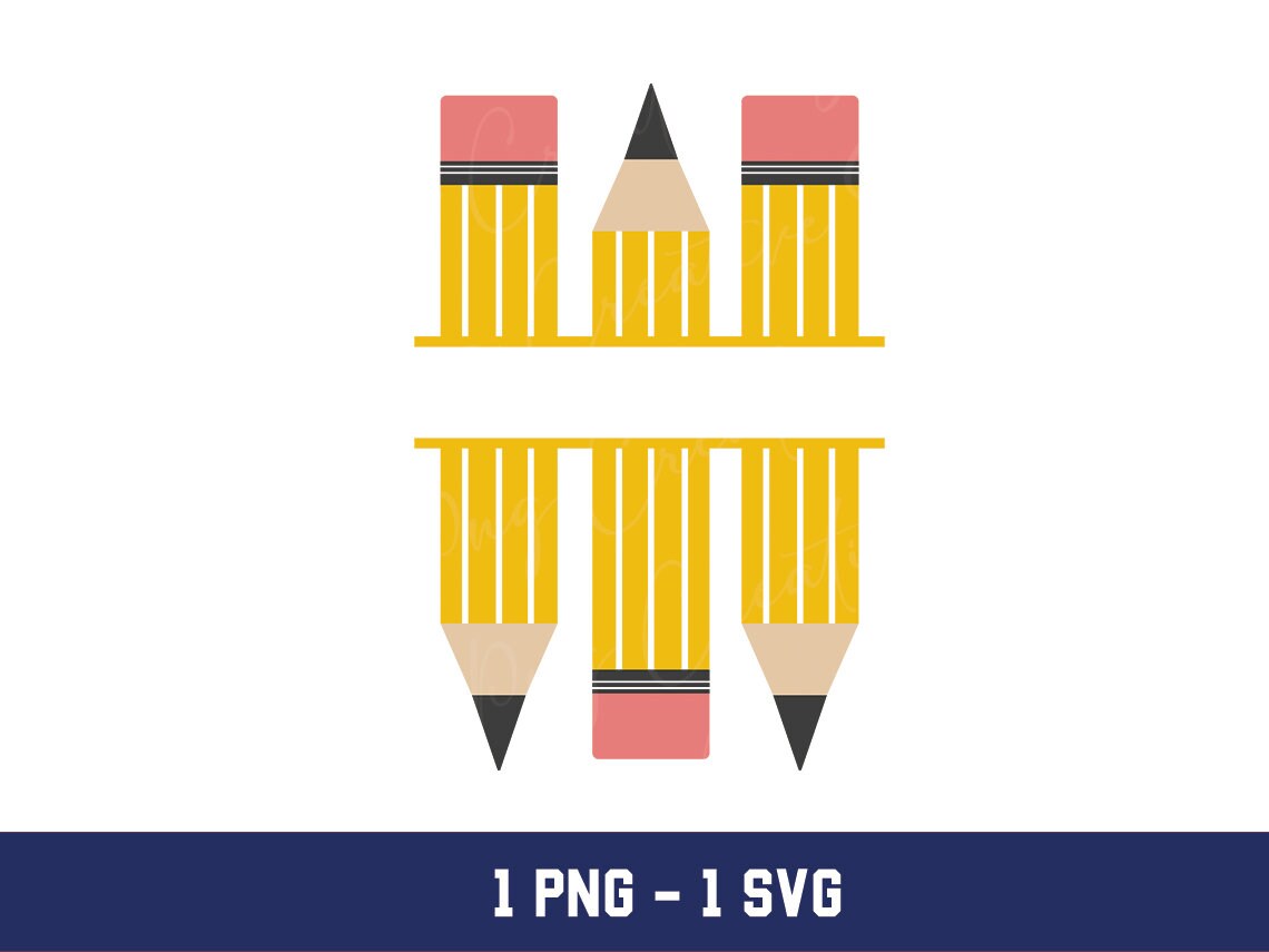 Pencil Split Png, Pencil Split Svg, Pencil Split Monogram - Etsy