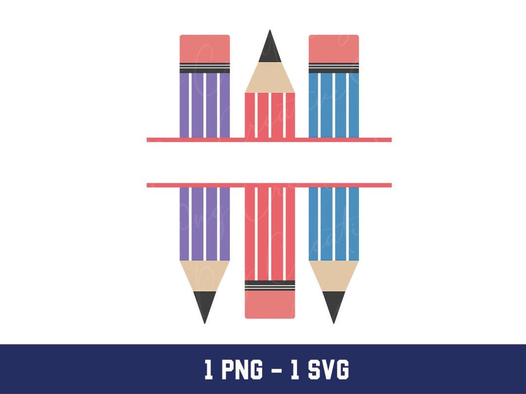 Pencil Split Png, Pencil Split Svg, Pencil Split Monogram - Etsy