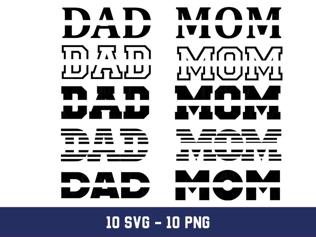 Split Mom Monogram, Split Dad Monogram, Mom Bundle Svg, Dad Bundle Svg ...
