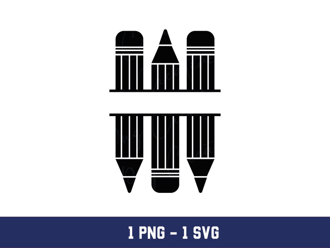 Pencil Split Png, Pencil Split Svg, Pencil Split Monogram - Etsy