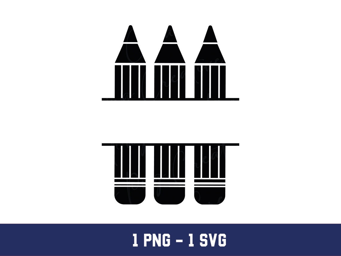 Pencil Split Png, Pencil Split Svg, Pencil Split Monogram - Etsy