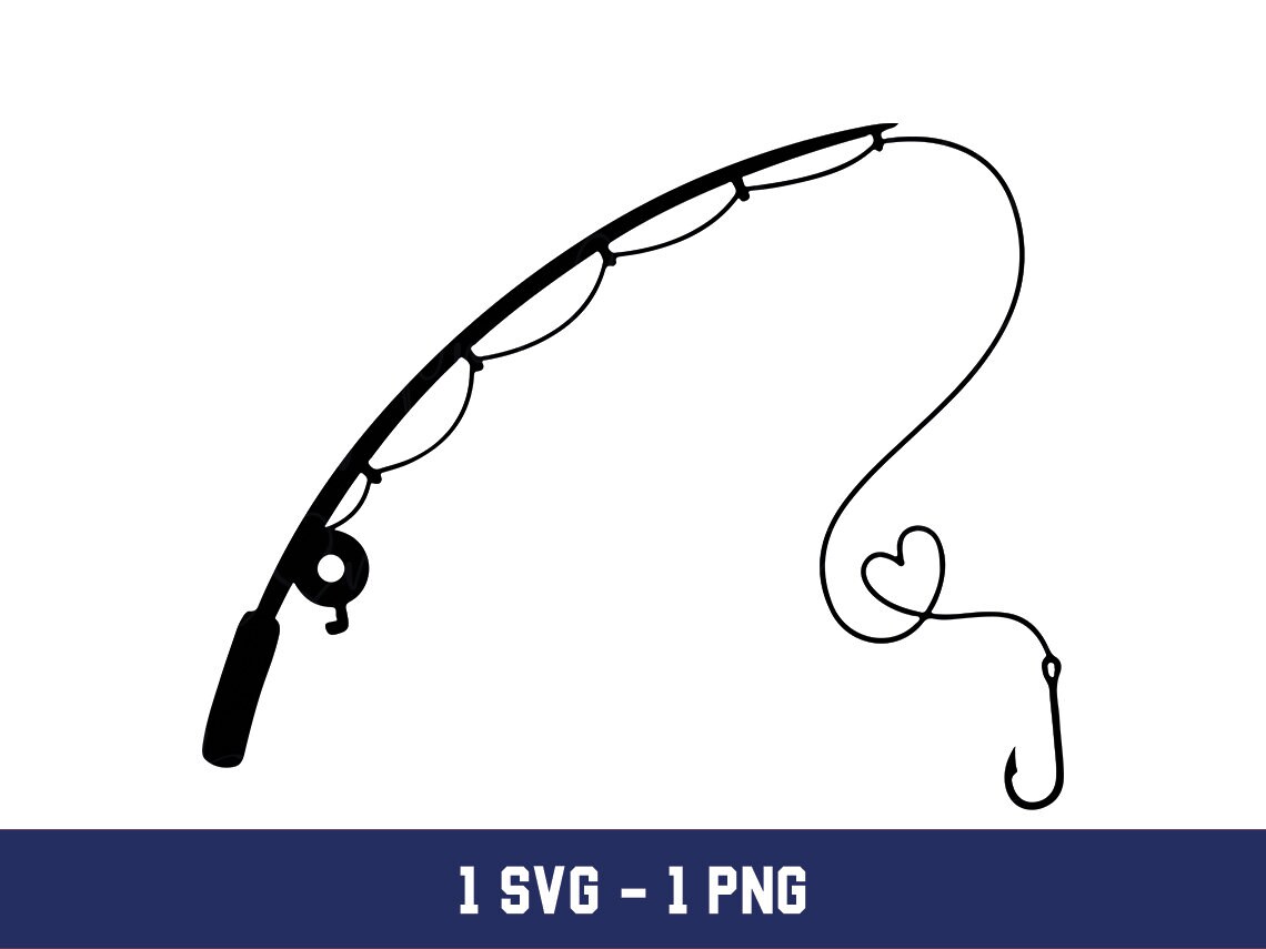 Fishing Pole, Fishing Hook, Fishing Rod Heart - Etsy