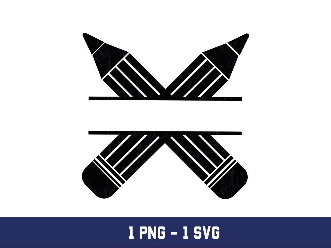 Pencil Split Png, Pencil Split Svg, Pencil Split Monogram - Etsy