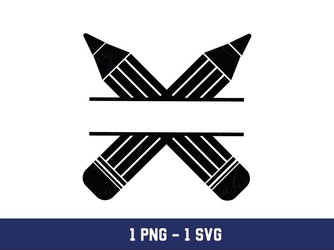Pencil Split Png, Pencil Split Svg, Pencil Split Monogram - Etsy