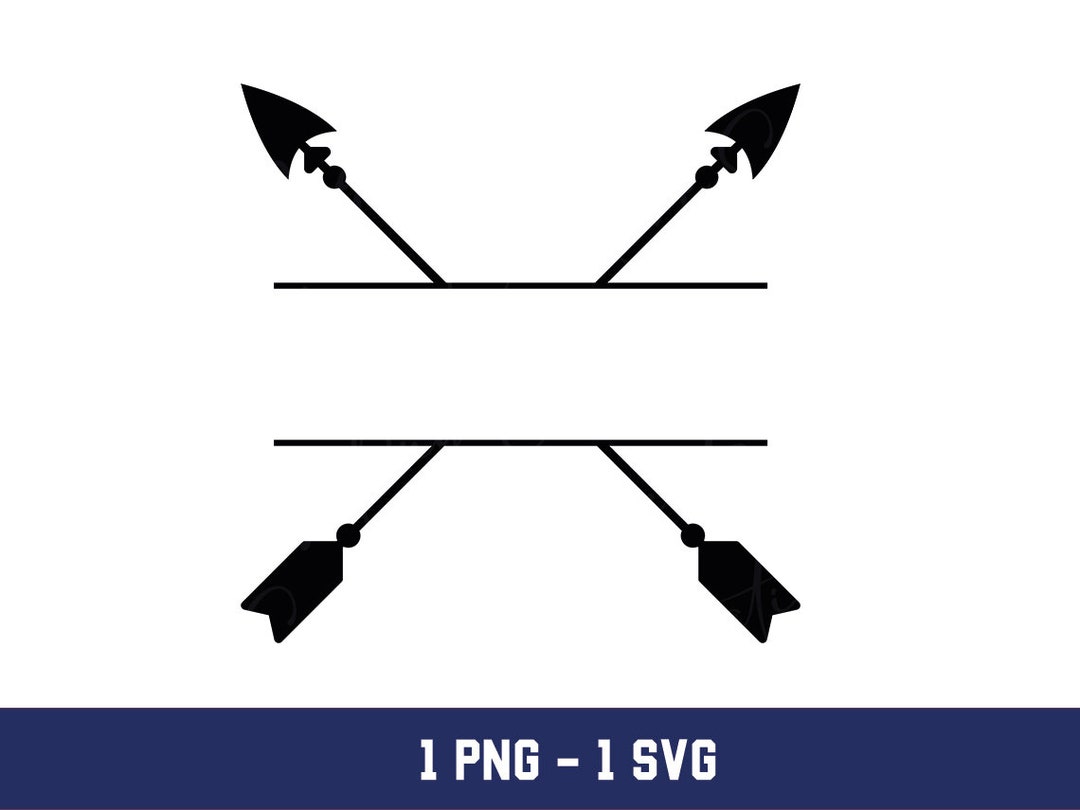 Crossed Arrows Split Name Png, Crossed Arrows Split Name Svg - Etsy